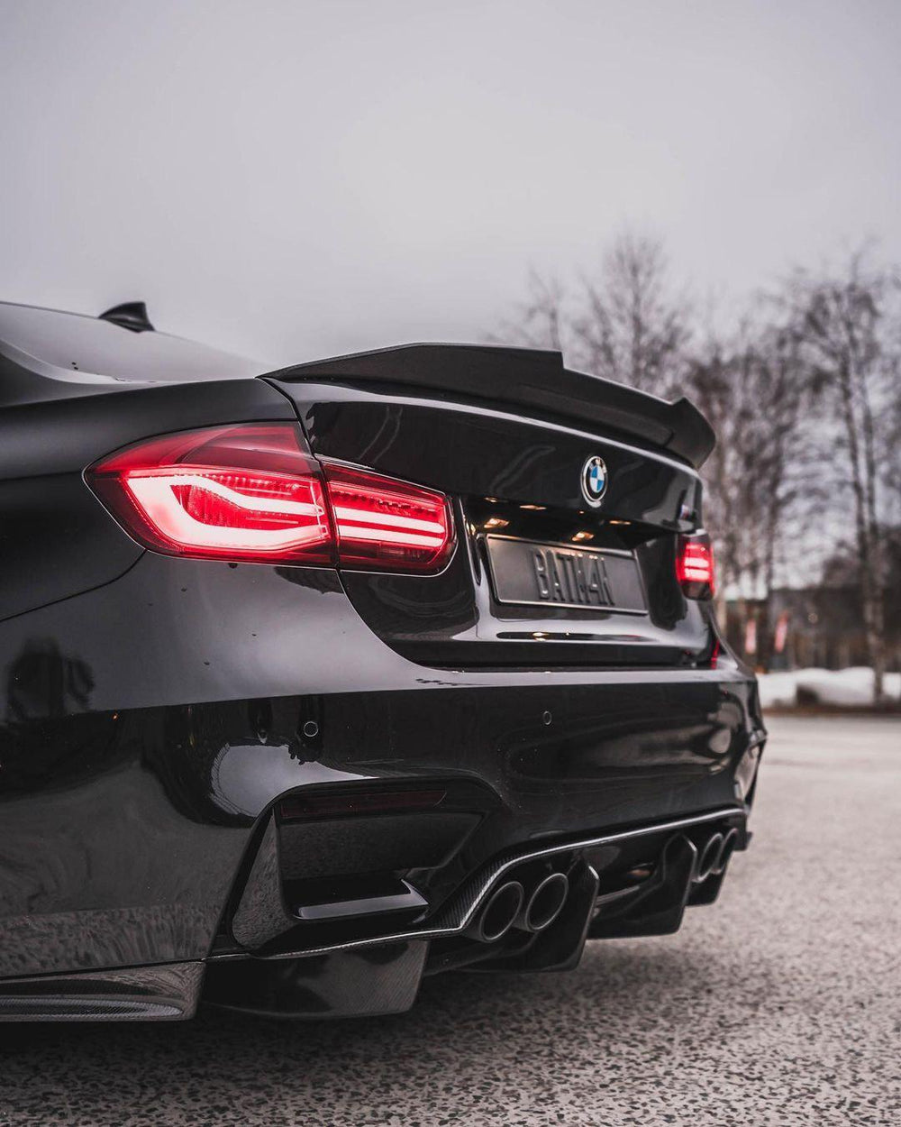 PSM Style High Kick Carbon Fiber Trunk Spoiler - BMW F80 M3 & F30 3 Se ...